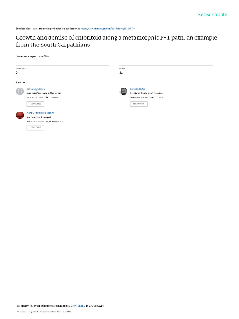 Clorit Presiune Temp Fagaras | PDF | Minerals | Geology
