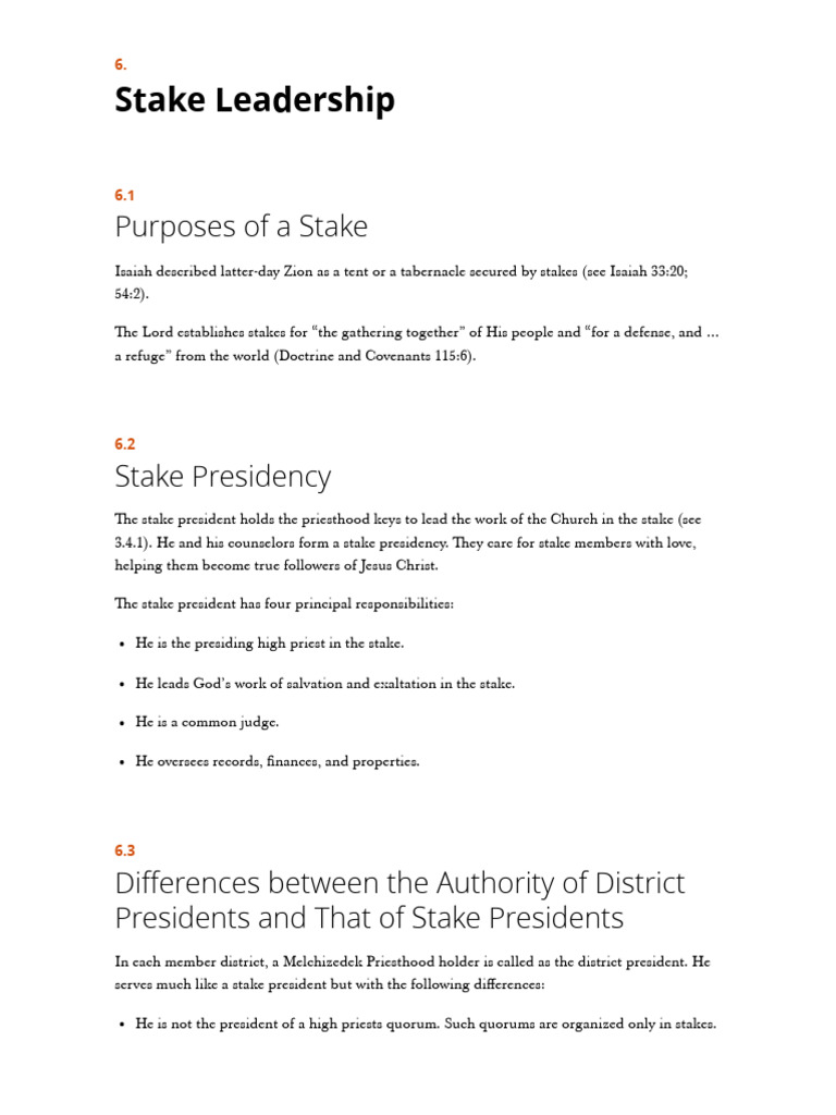 Stake Leadership | PDF | Ordination | Restorationism (Christianity)