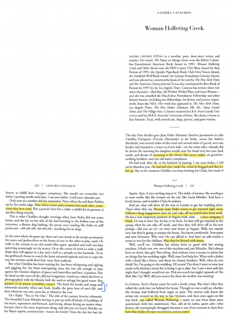 Cisneros Woman Hollering Creek | PDF