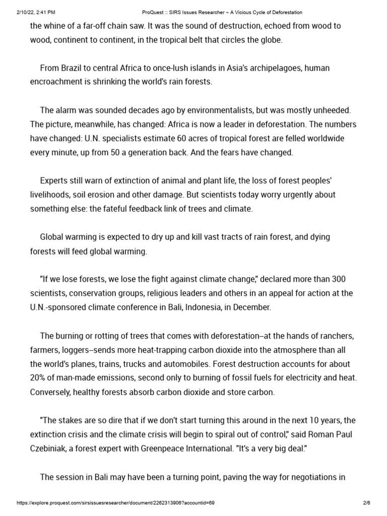 A Vicious Cycle of Deforestation For Annotating | PDF | Deforestation | Climate Change