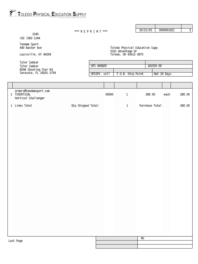 Purchase Order - Direct Ship: 5101 Advantage Dr. Toledo, OH 43612 Phone (800) 225-7749 | PDF ...