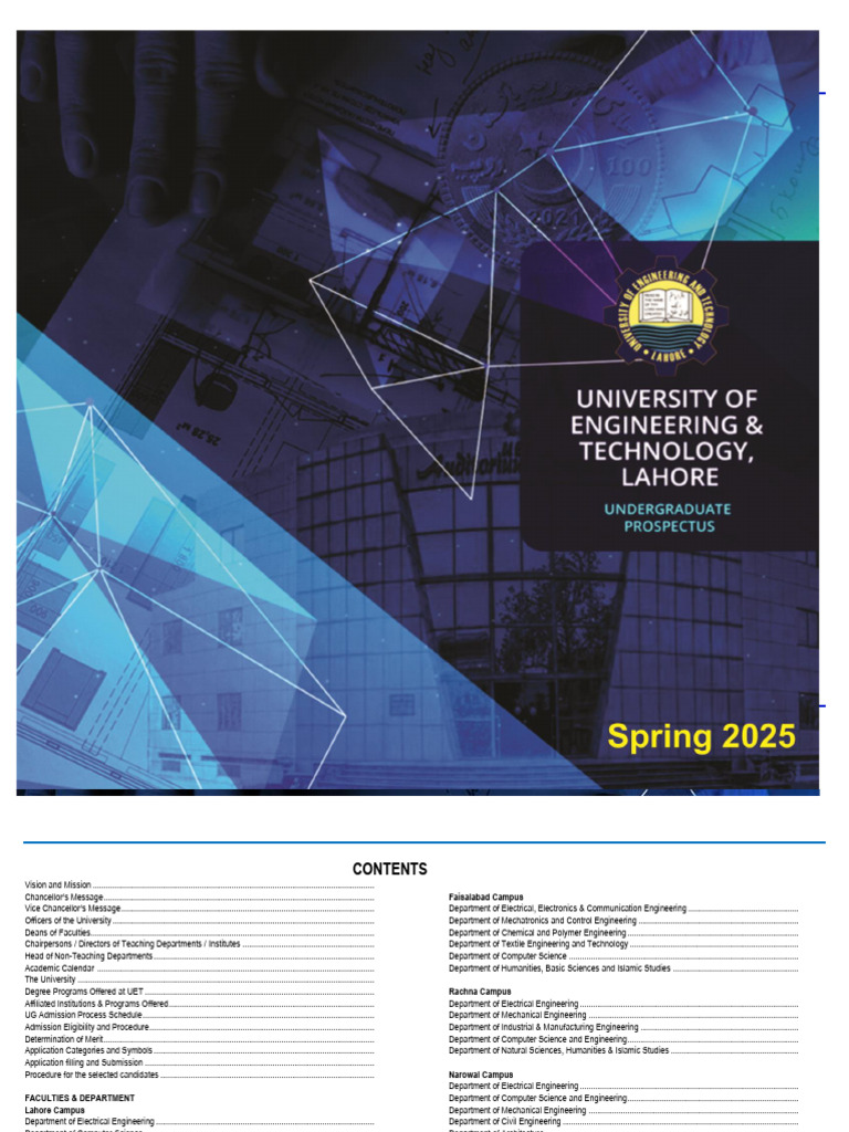 UET Undergraduate Prospectus 2025 | PDF | Engineering | Academic Degree