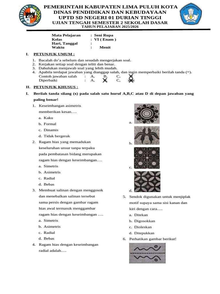 Seni Rupa UTS 2 2025 | PDF