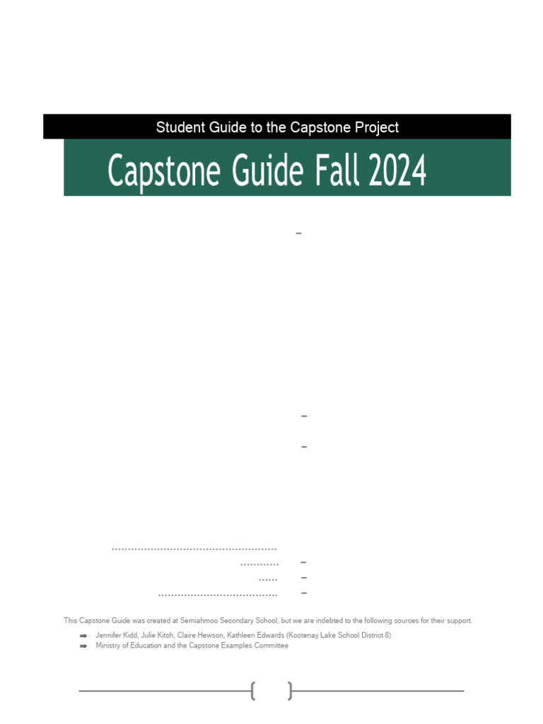00 - Capstone Guide Fall 2024 | PDF | Inquiry | Learning