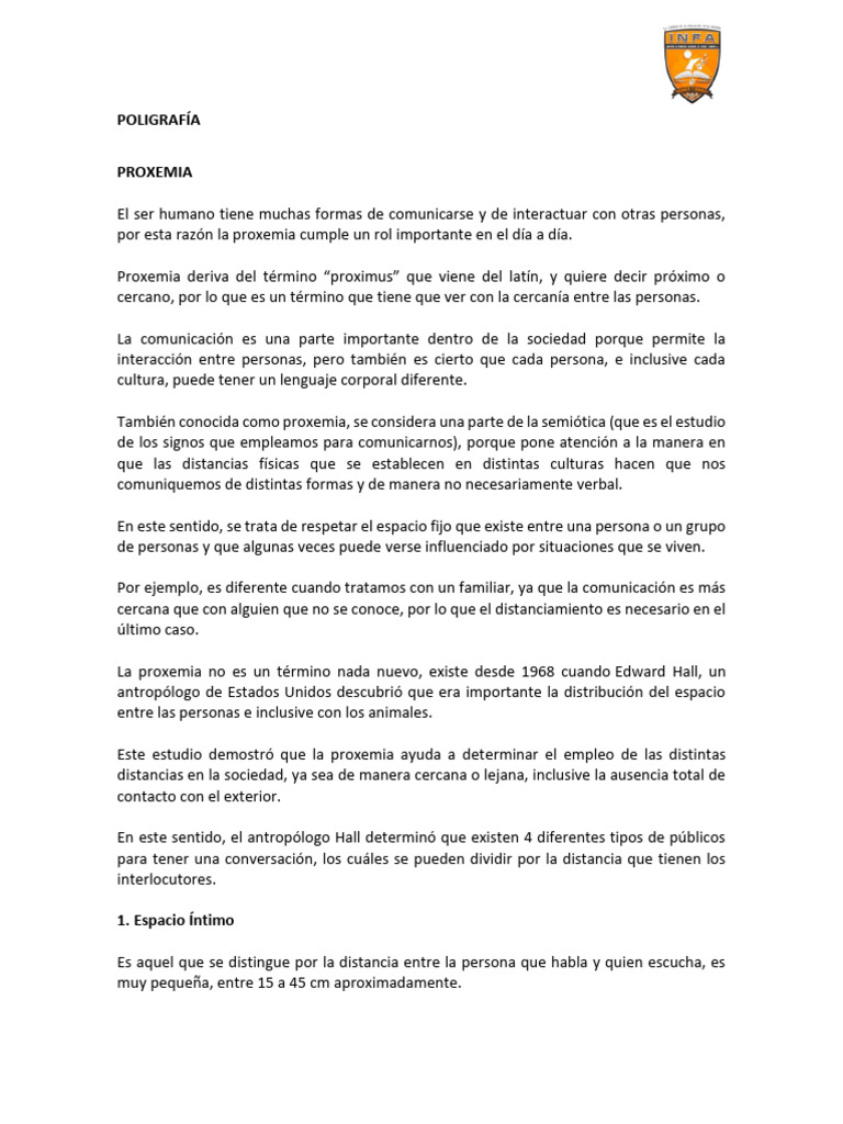 UIII - Clase 3 - Proxemia | PDF | Comunicación | Comunicación no verbal