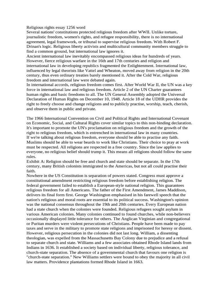 Understanding Religious Freedom Rights | PDF | Freedom Of Religion ...