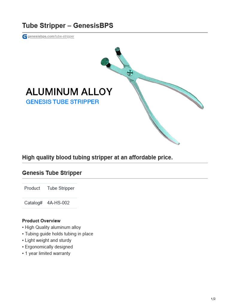 Tube Stripper GenesisBPS | PDF