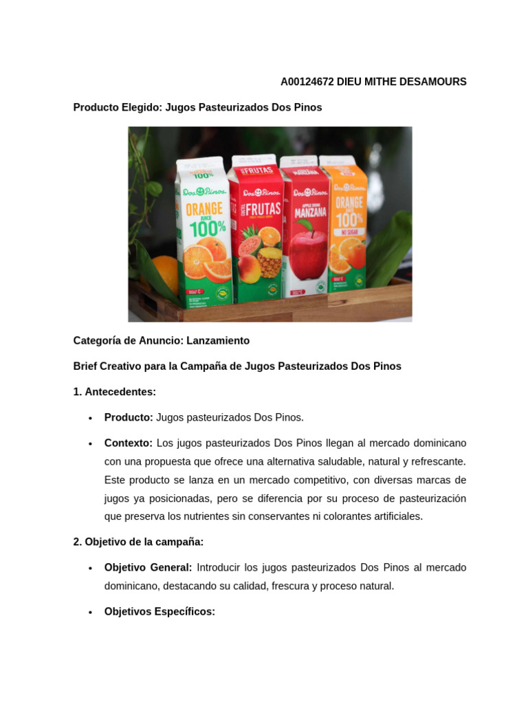 Unidad 4. Actividad 1. El Brief Creativo. | PDF | Marca | Refresco