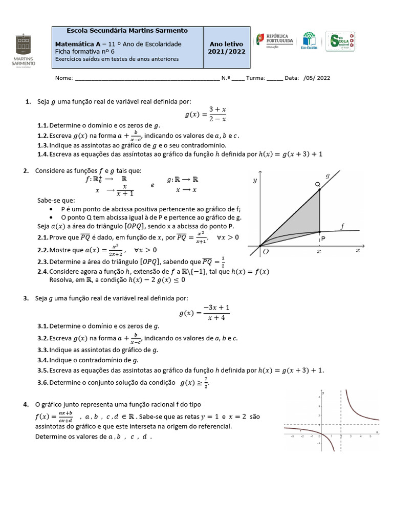 Exs Testes Anteriores - Funções - Eq - Ineq - Fracion - Funç ...