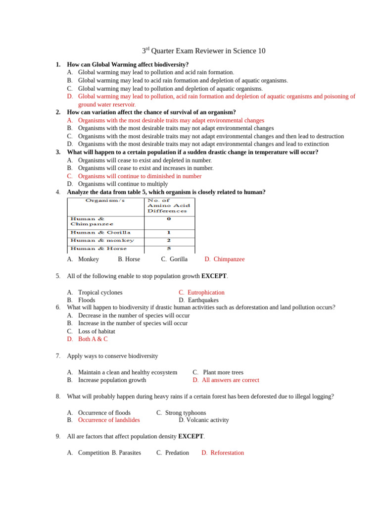 3rd Quarter Exam Reviewer in Science 10 | PDF | Fertilisation | Dna