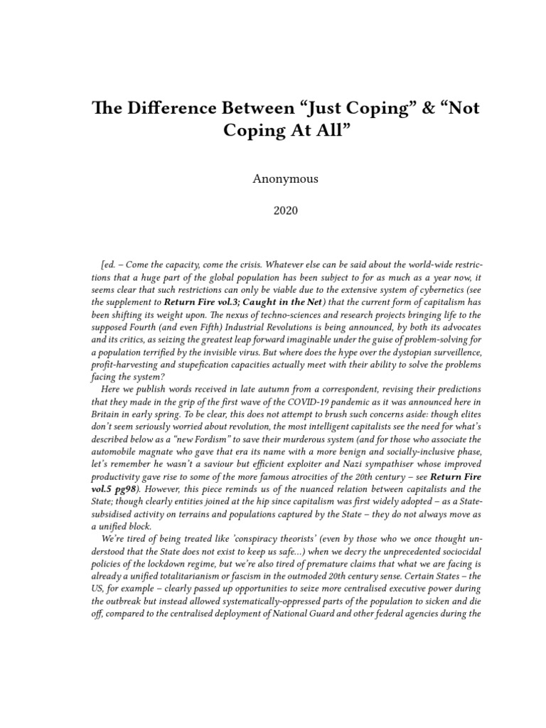 Coping vs. Not Coping During Lockdowns | PDF | Social Democracy ...