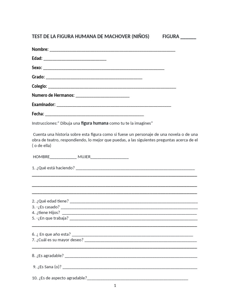 Test de La Figura Humana de Machover | PDF