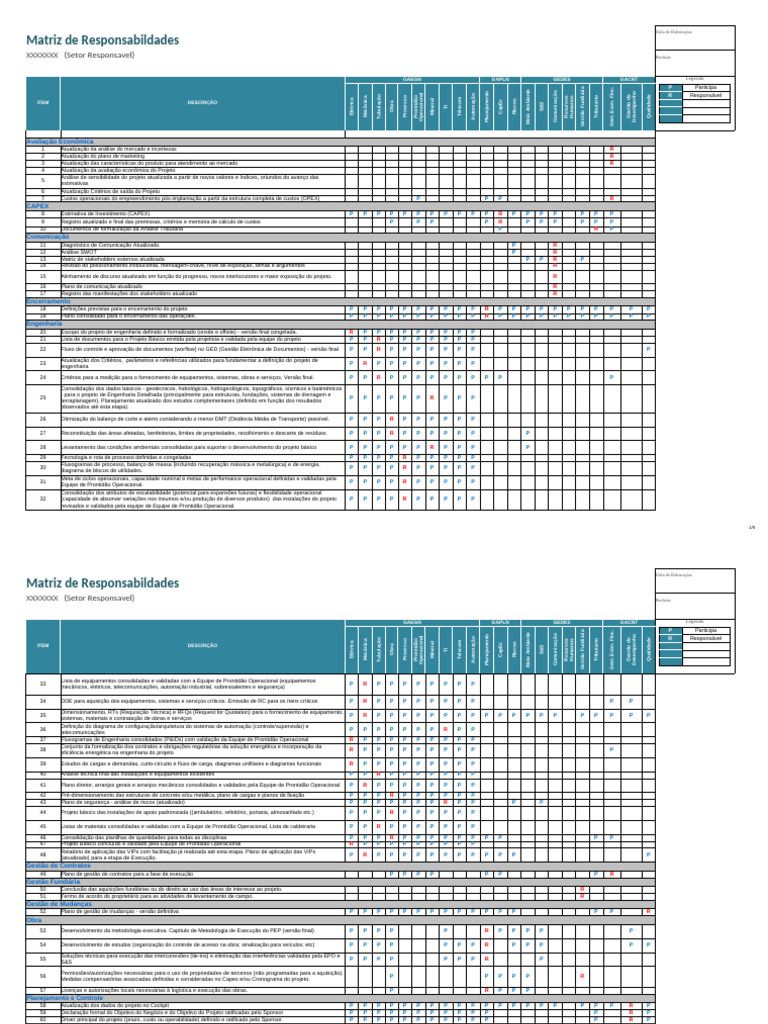 Matriz de Responsabilidades | PDF