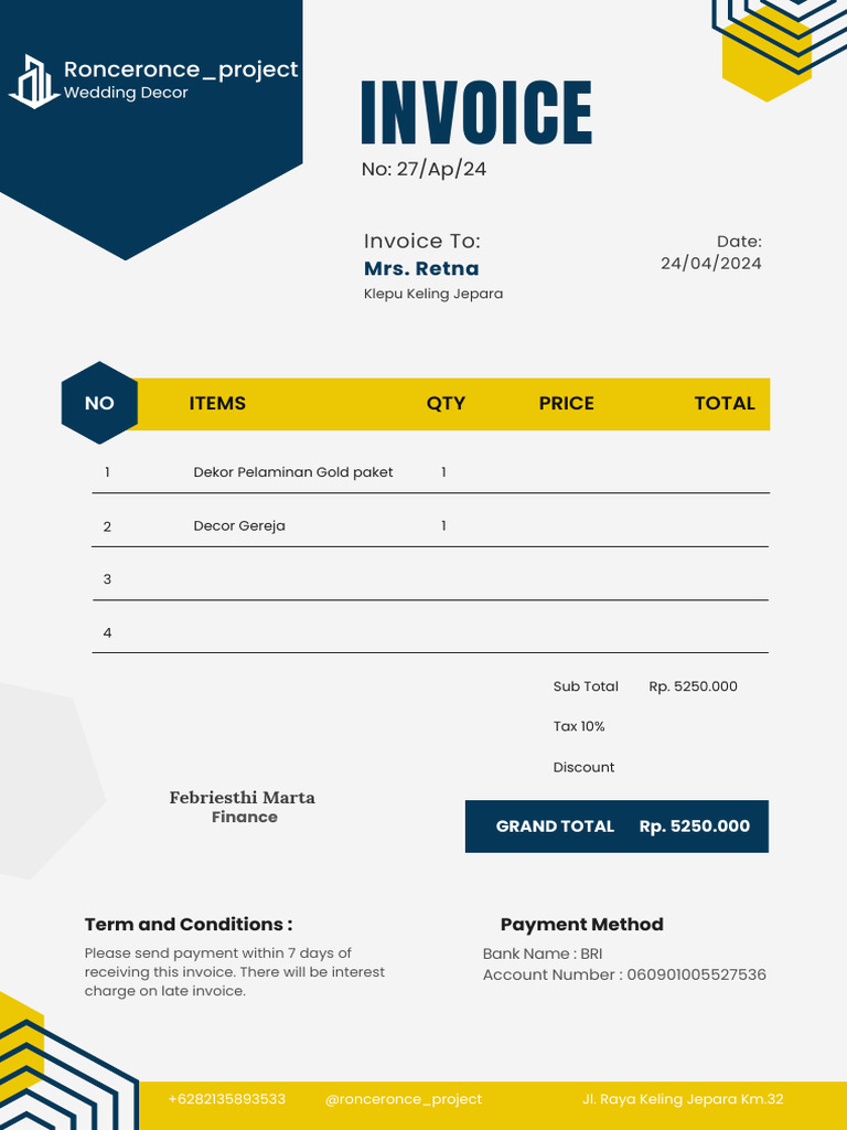 White Yellow Creative Payment Invoices | PDF