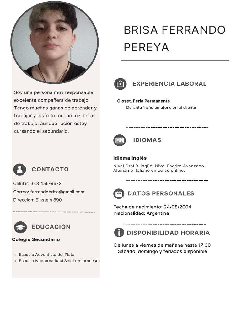 Celular 343 456-9672 Correo Ferrandobrisa@gmail - Com Dirección Einstein 890 | PDF