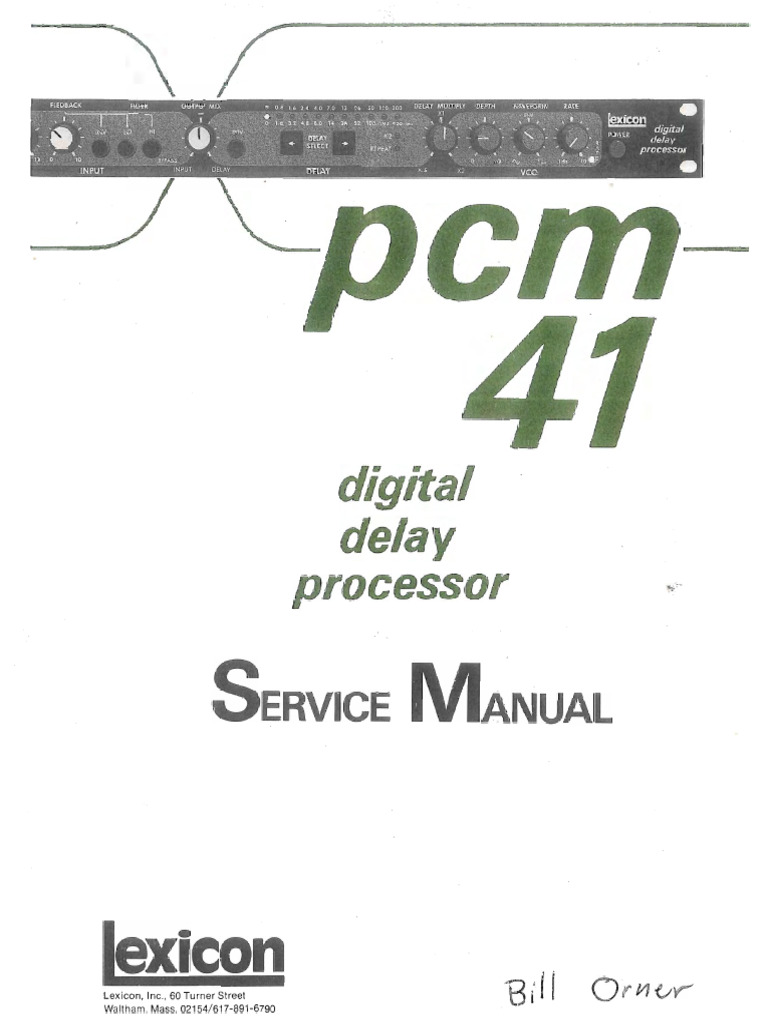 Lexicon PCM41 ServiceManual | PDF