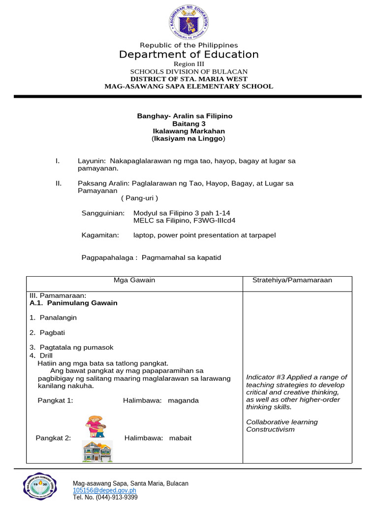 DLP-in-Filipino-Quarter-2-2nd Cot-Final | PDF