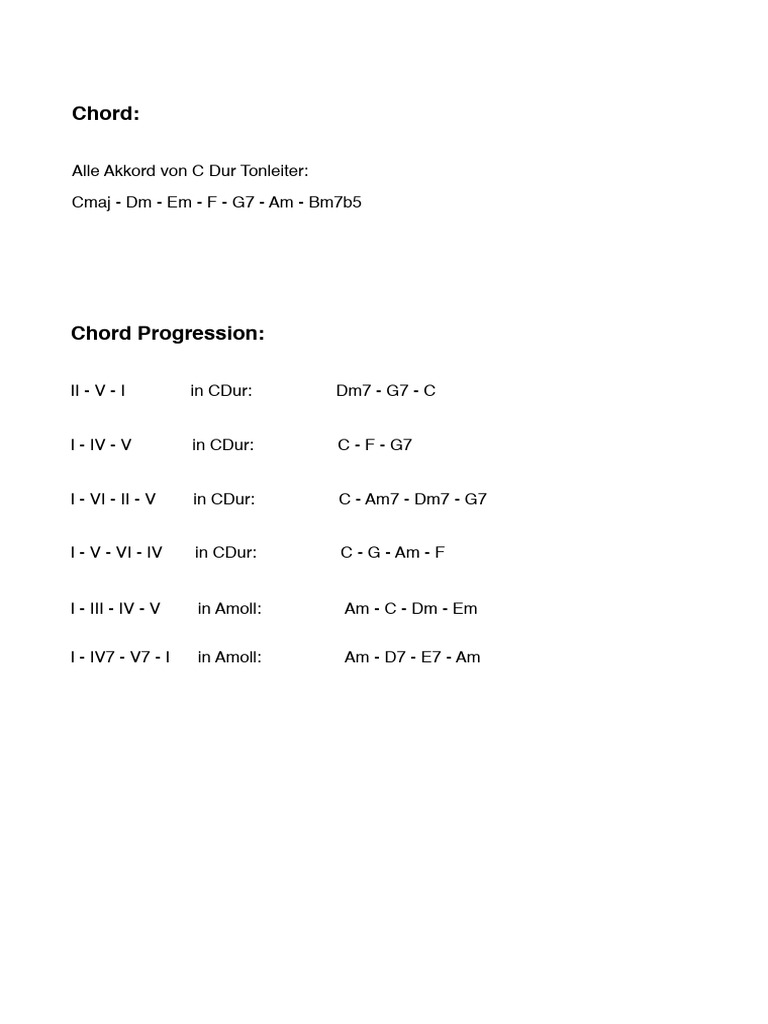 Chord Progression Basic | PDF