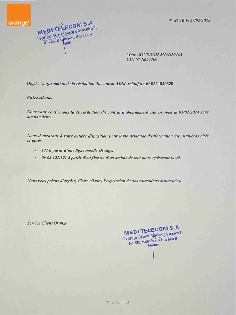 Orange Attestation | PDF