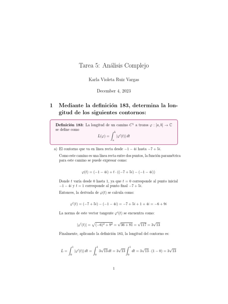 23B AC Ruiz Vargas Karla Violeta Tarea5 | PDF | Integral | Función holomorfa