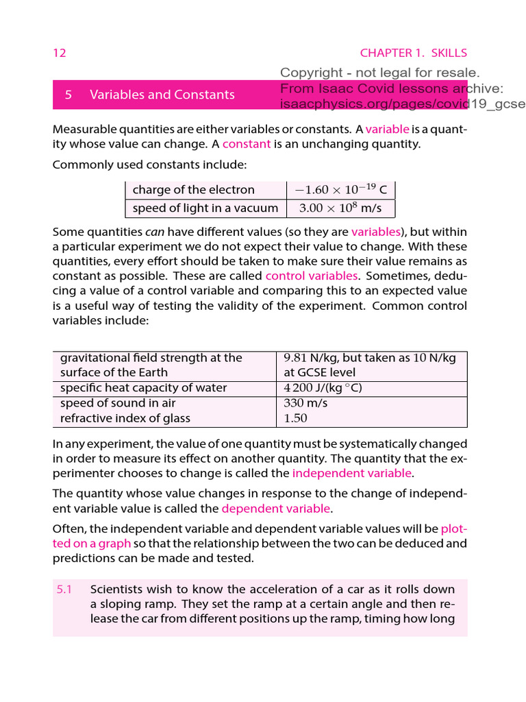 gcse_section_5 | PDF | Experiment | Dependent And Independent Variables
