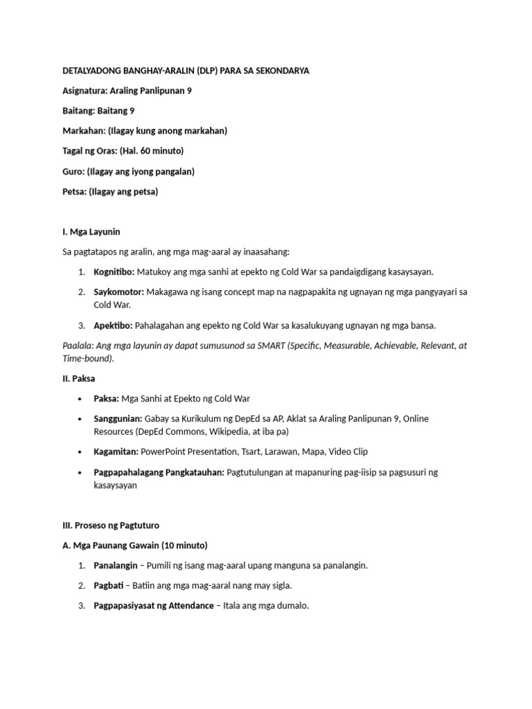 Detalyadong Banghay | PDF