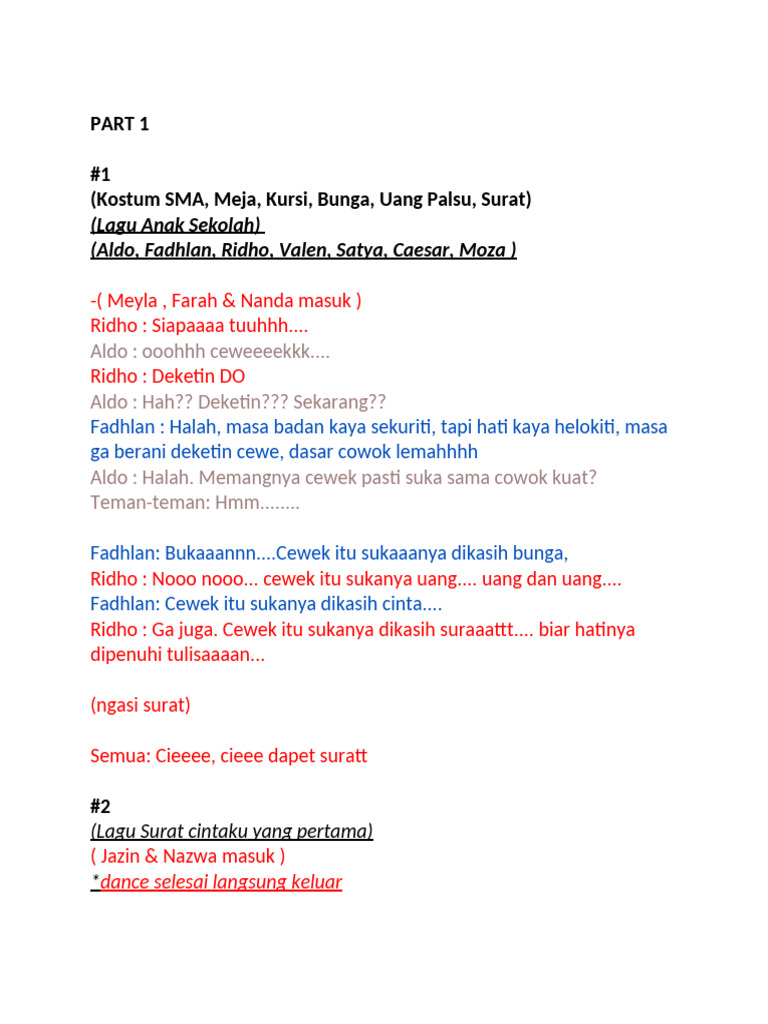 Naskah Pertunjukan FIX PPLG 2 | PDF