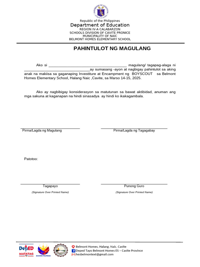 BSP Parental Consent | PDF