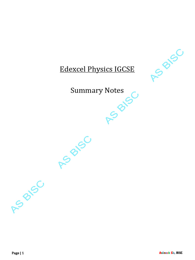 Summary Notes - Edexcel Physics IGCSE | PDF | Atomic Nucleus ...