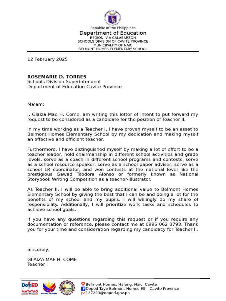 A. Letter of Intent | PDF