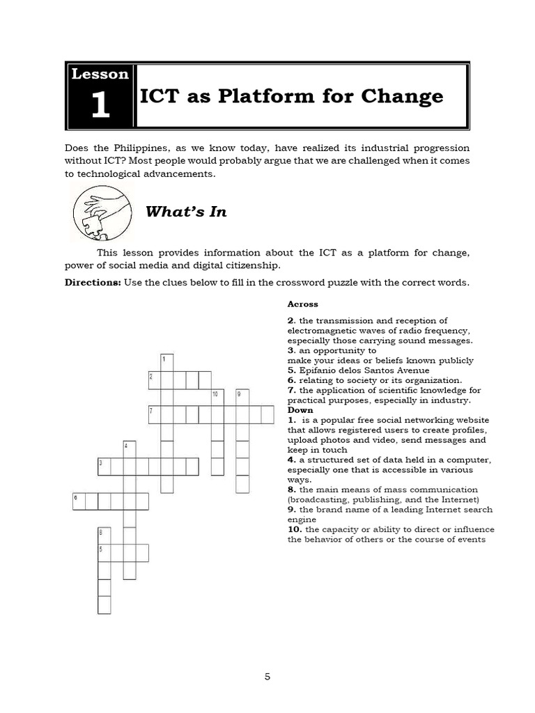 ICT As Platform For Change Activity | PDF