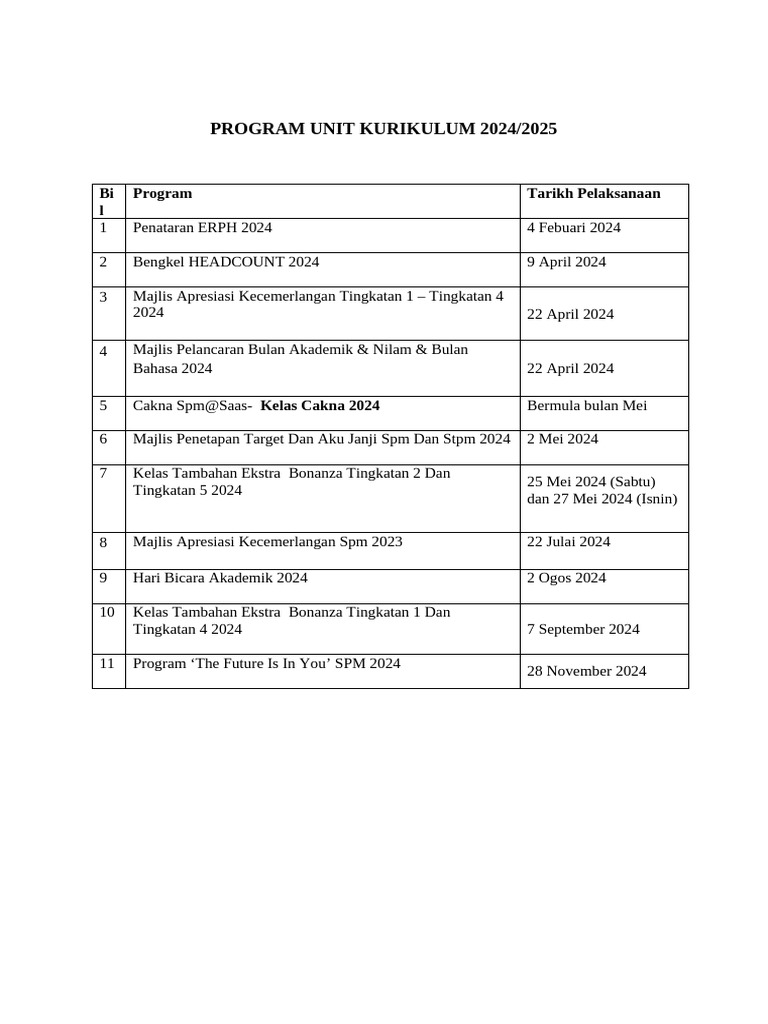 PROGRAM 20242025 | PDF