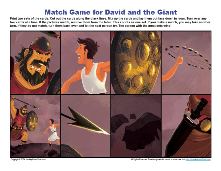 David and Goliath Match Game Cards | PDF