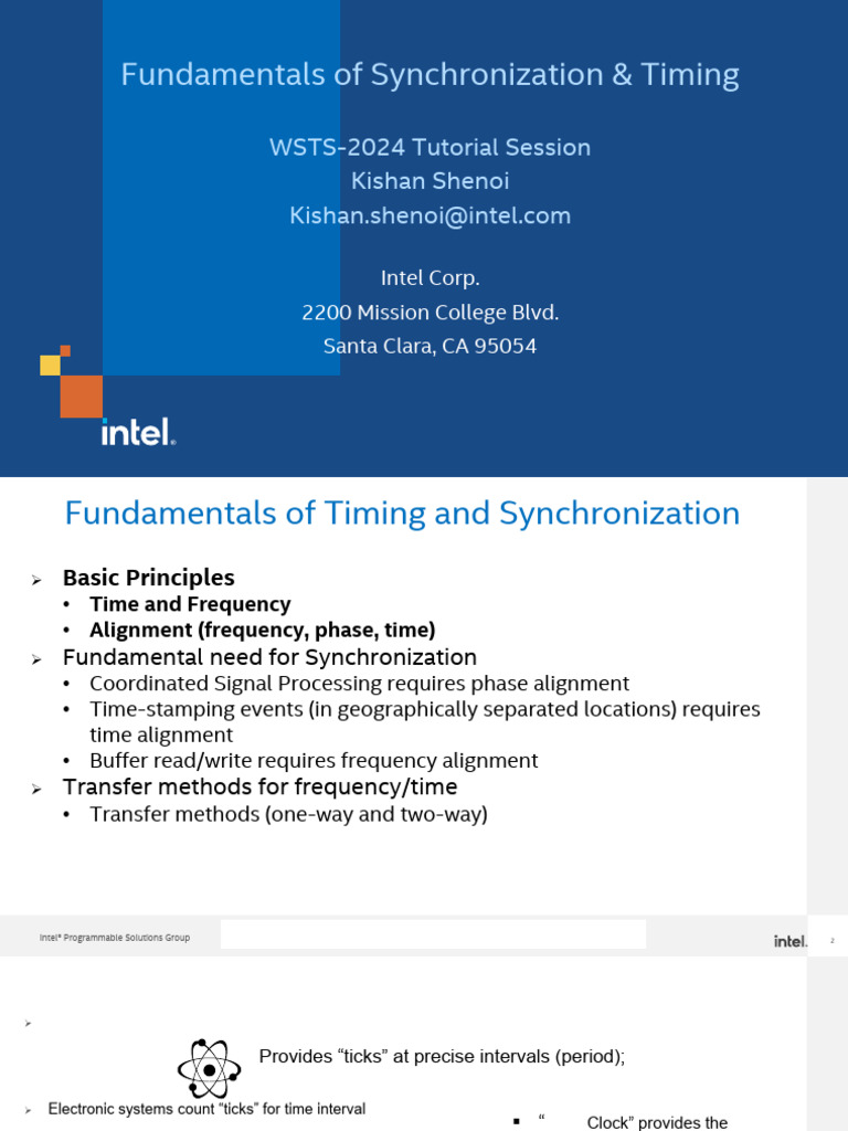 WSTS 2024 Tutorial Fundamental Sync Timing Shenoi Intel | PDF | Phase ...