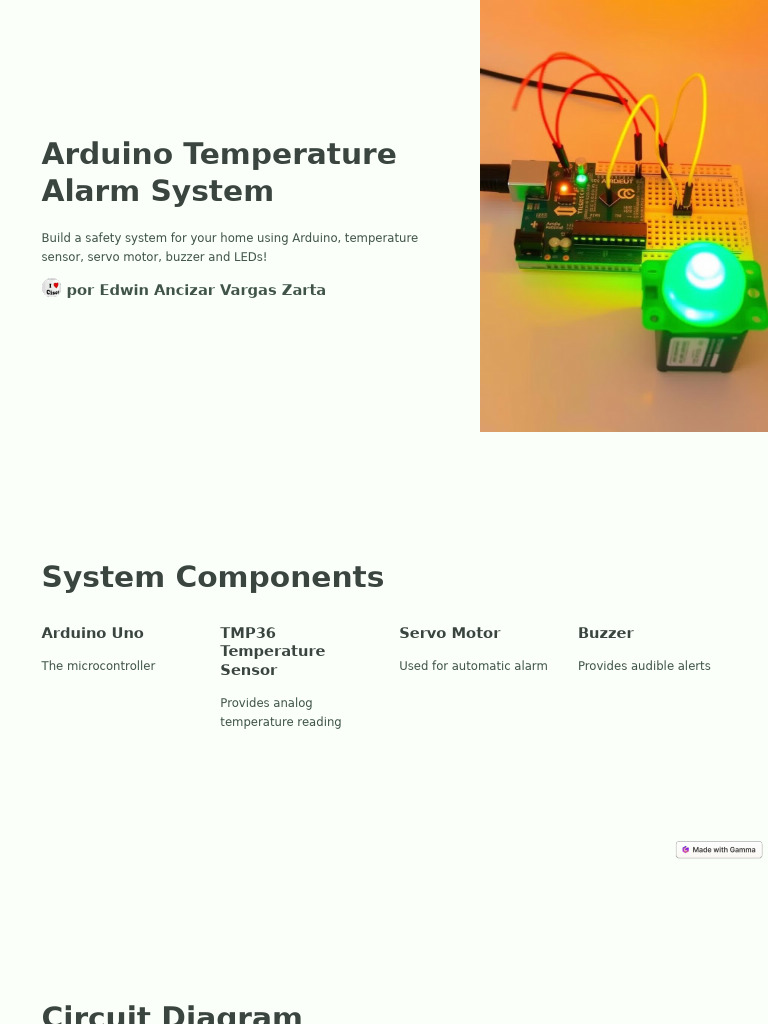 Arduino Temperature Alarm System Guide | PDF