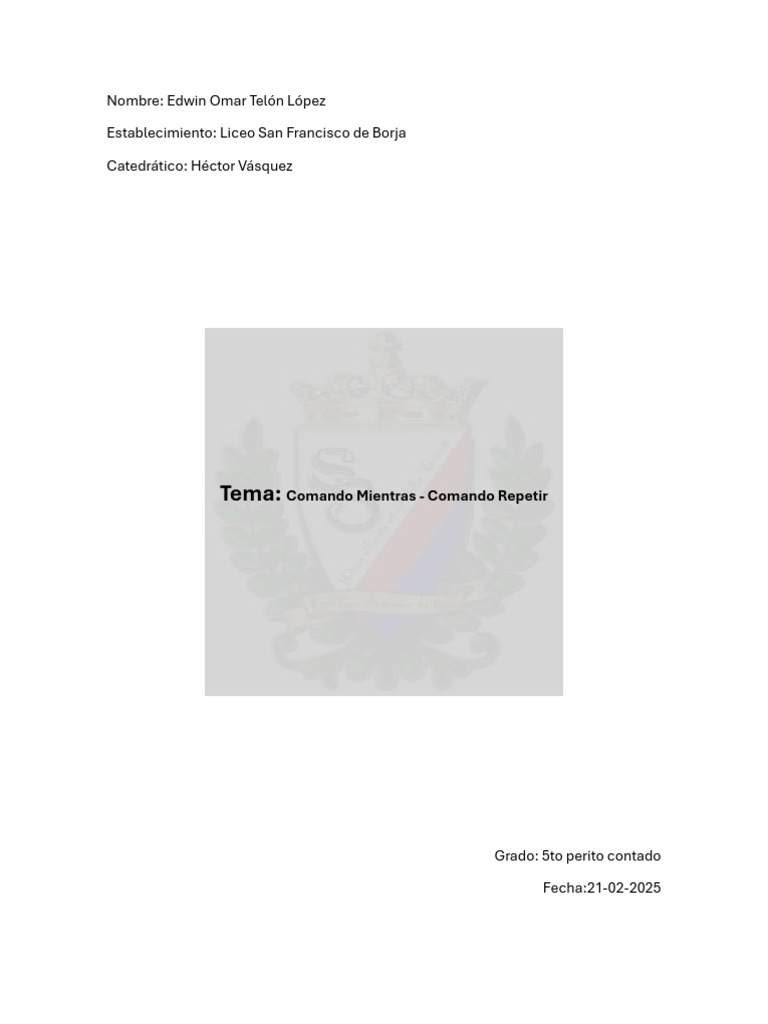 Comando Mientras - Comando Repetir | PDF