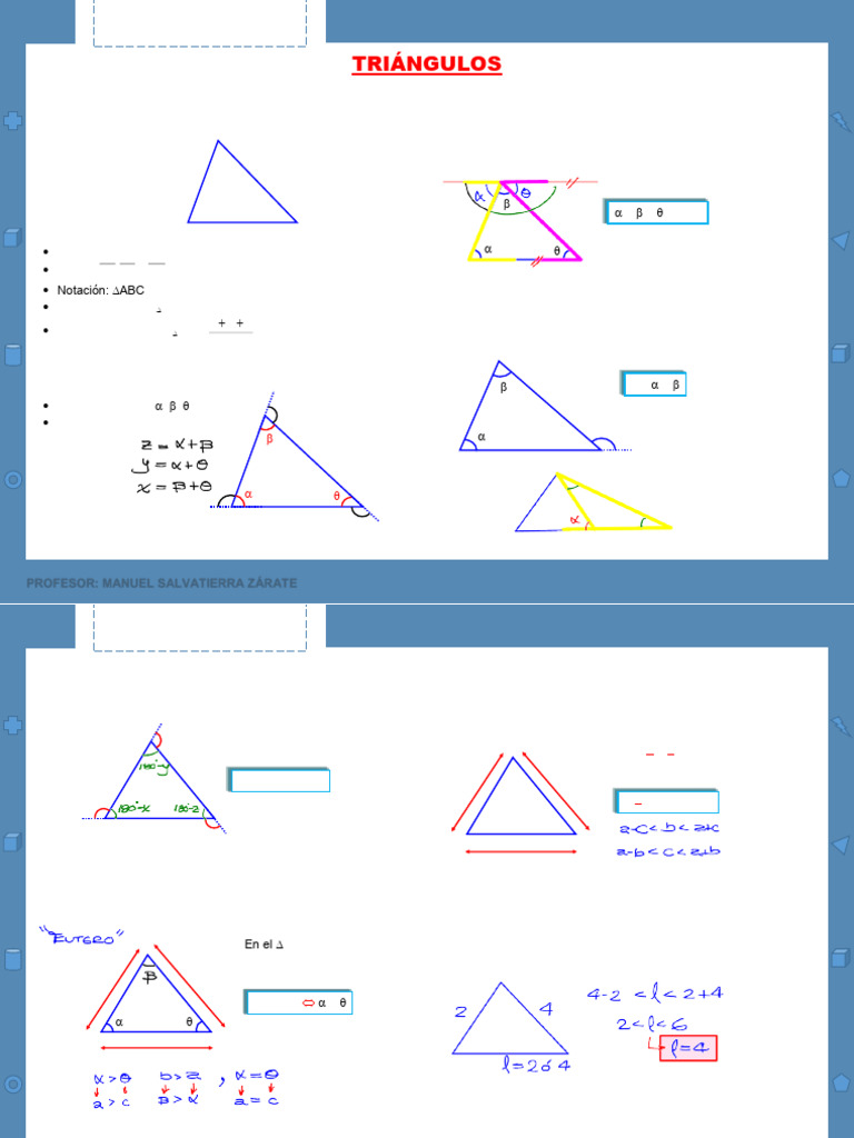 Triángulos (Concepto y Propiedades) | PDF | Triángulo | Politopos