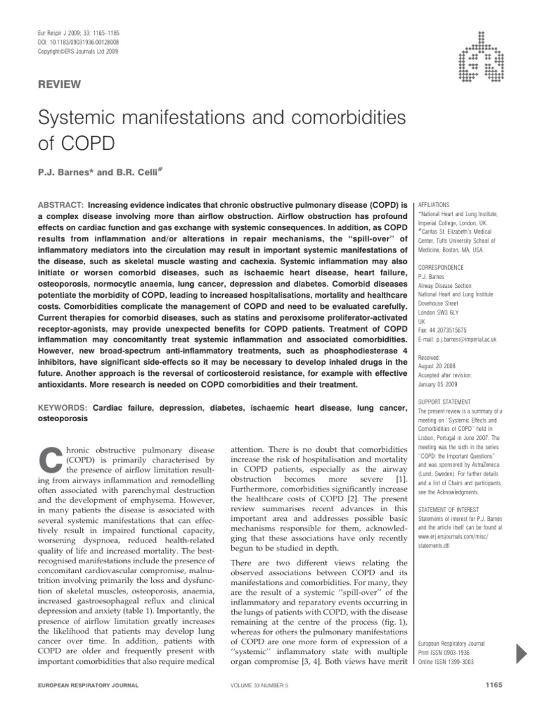 Systemic Manifestations and Comorbidities of COPD | PDF | Chronic ...