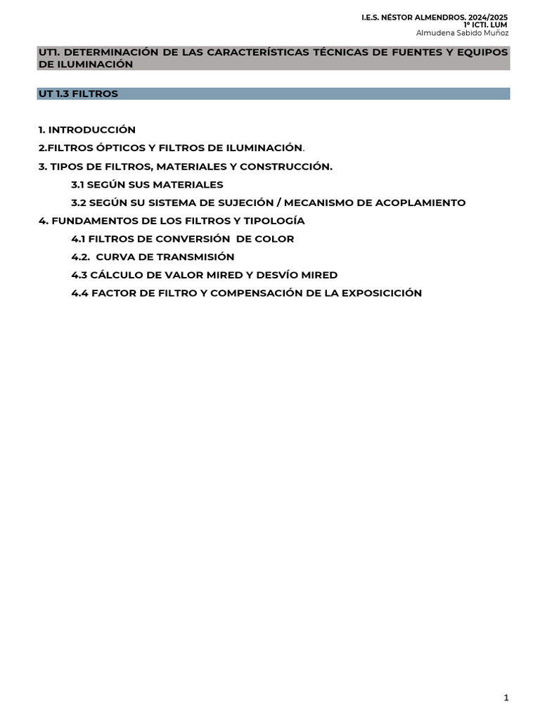 LUM_UT1.3 _FILTROS | PDF | Filtro óptico | Color