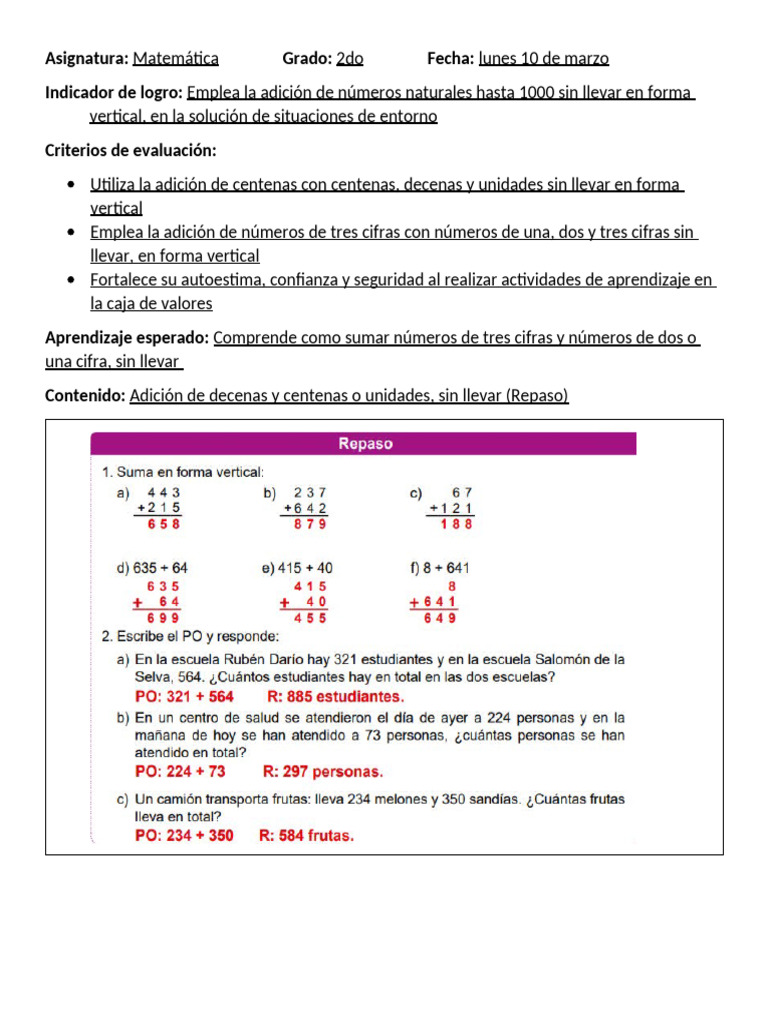 Matematica 3ro | PDF | Aprendizaje | Matemática Elemental