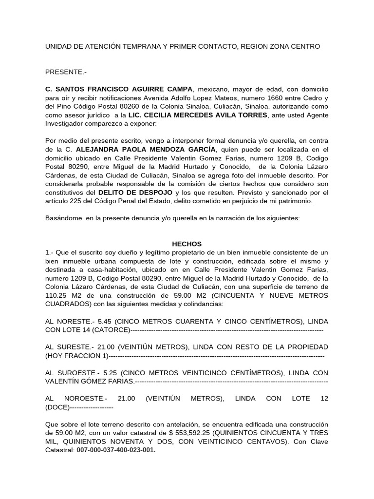 Querella Santos | PDF | Queja | Justicia