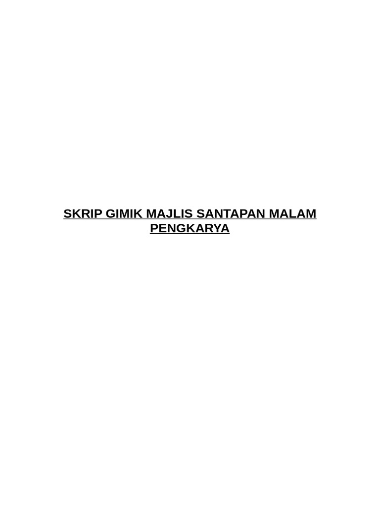 Skrip Gimik Majlis Santapan Malam Pengkarya 2 | PDF