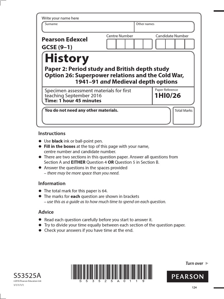 Edexcel Cold War Exam Paper Guide | PDF | Cold War | International Security