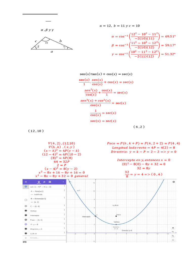 Exa Final Precalculo Pag 2 Solucion | PDF | Geometria clasica | Geometría del plano euclidiano