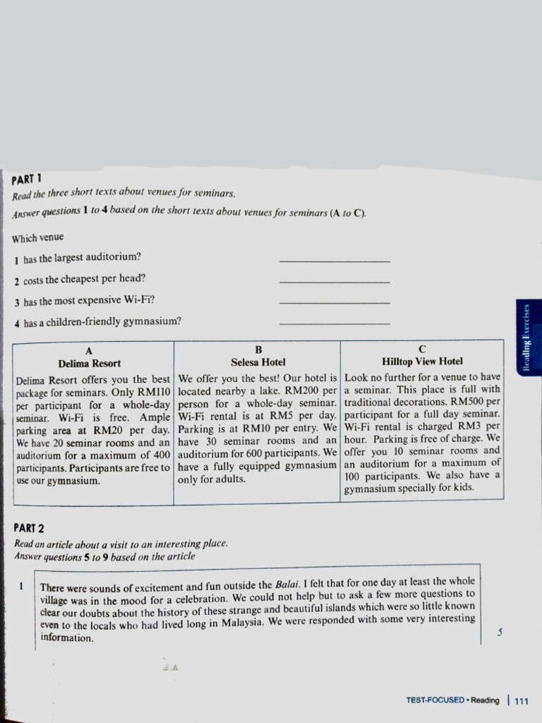 HOLIDAY ASSIGNMENT READING practice 1 | PDF