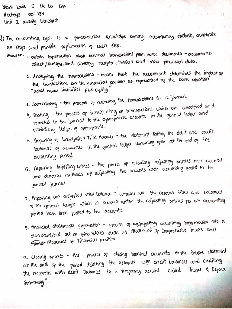 Unit 2 Activity Worksheet - de La Cruz, Mark Lovie D. | PDF