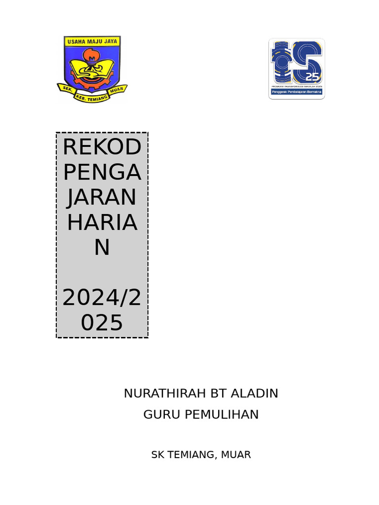 Cover Rekod Kemahiran Mengajar | PDF