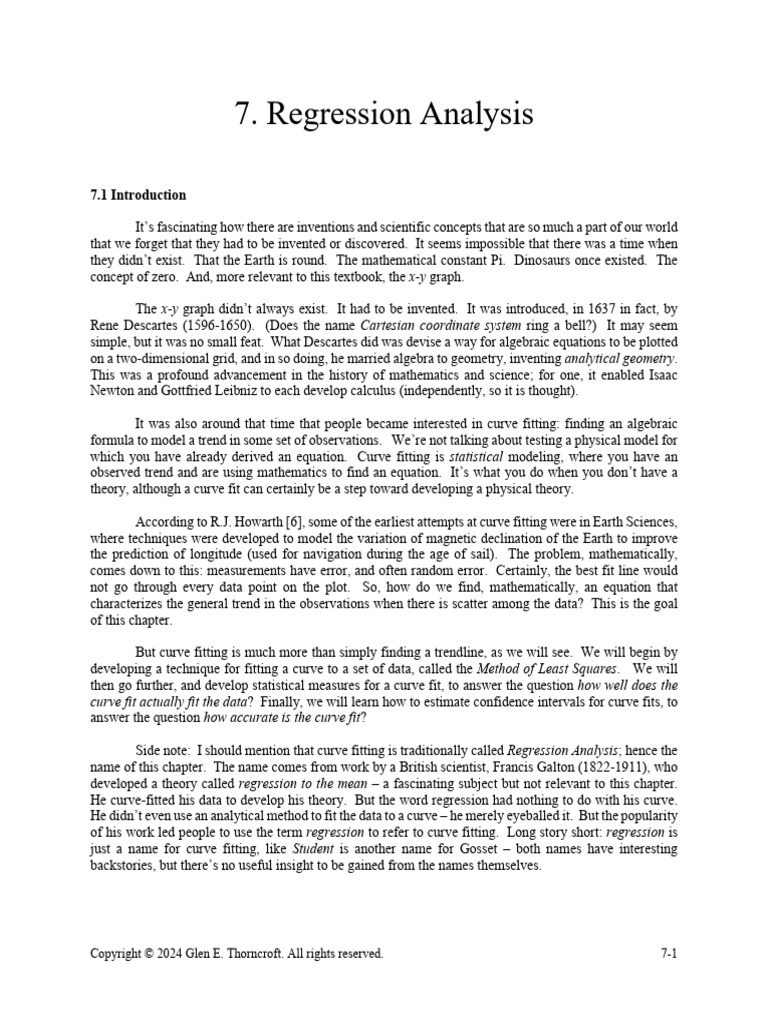 Ch7.Regression Analysis - Development.Fall 2024 | PDF | Errors And Residuals | Least Squares
