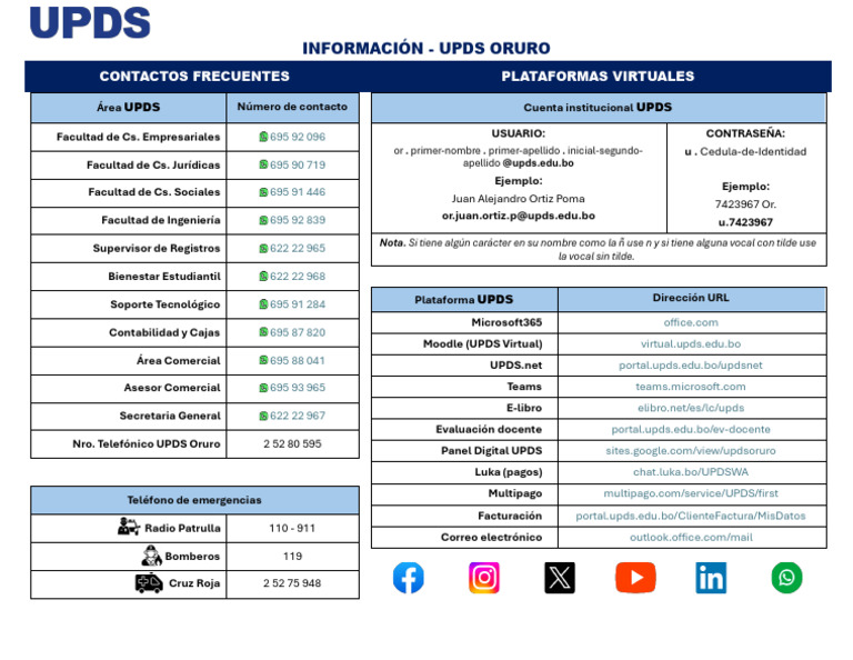 Informacion UPDS Oruro | PDF