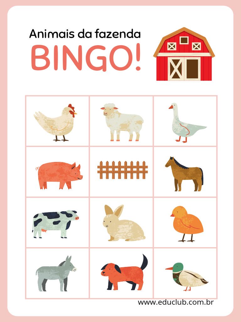 Bingo Dos Animais para Imprimir | PDF